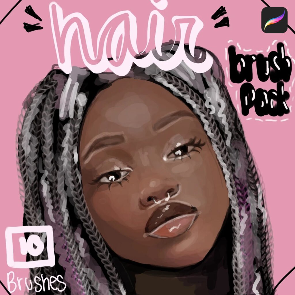 Chloe’s Free Hair Brush Set for Procreate - LIBRIUM