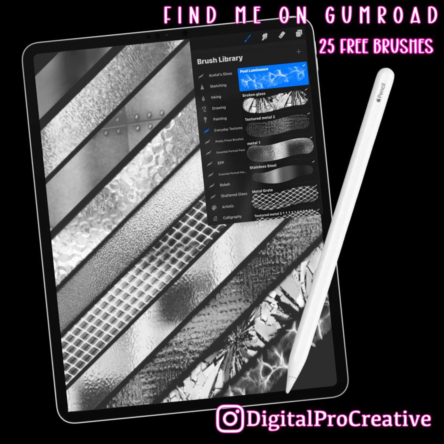 Free Everyday Textures Brushes for Procreate - LIBRIUM