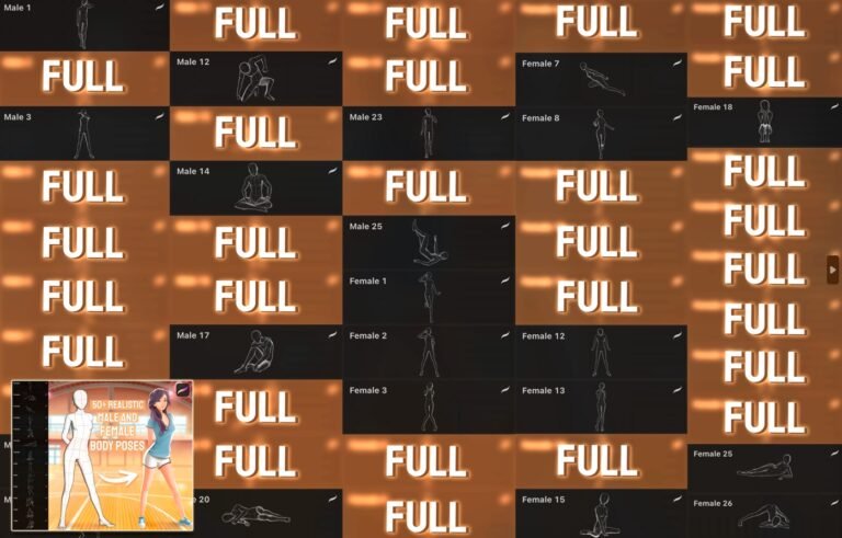 90 Free Body Poses Pack for Procreate, Photoshop - LIBRIUM