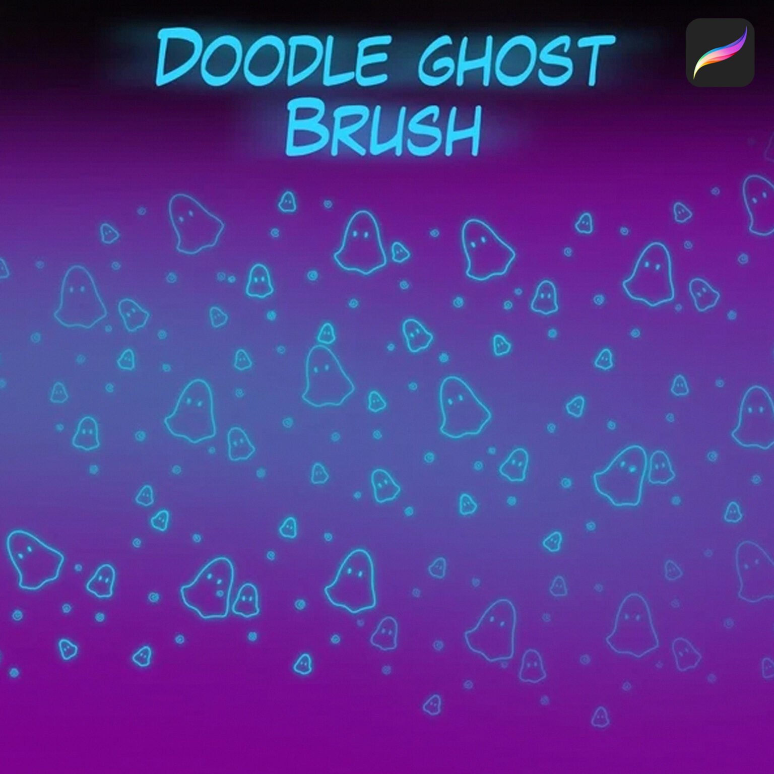 Free Doodle Ghosts Brush for Procreate - LIBRIUM