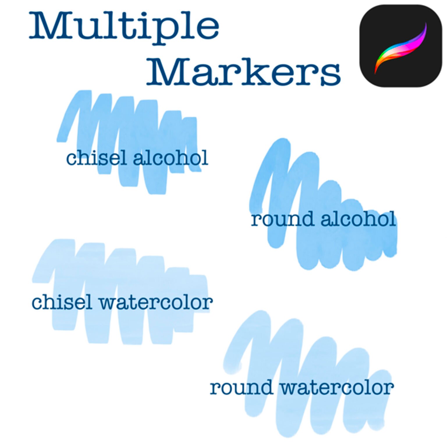 Free Multiple Markers Brush Set for Procreate - LIBRIUM Free Multiple Markers Brush Set for Procreate - LIBRIUM