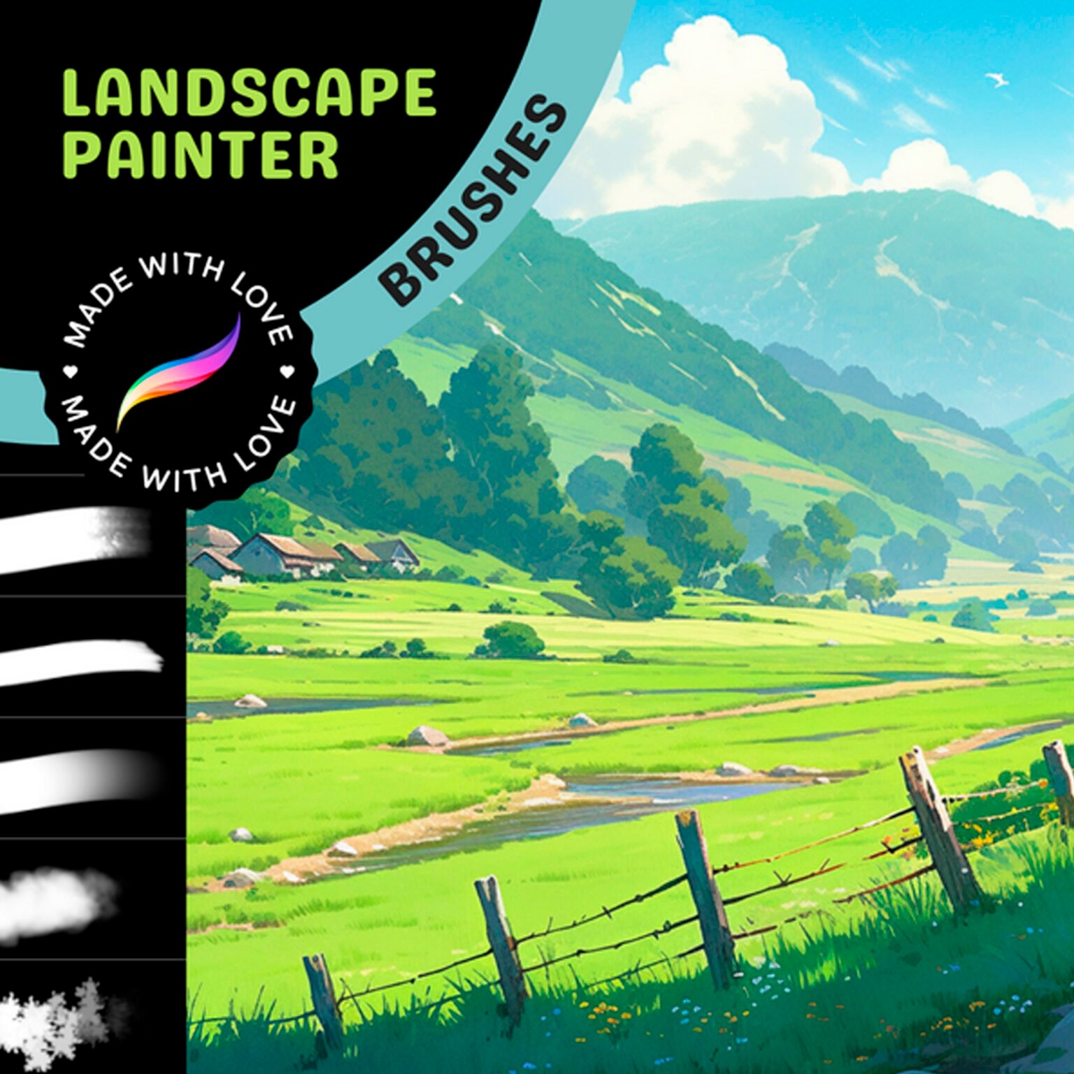 Free Landscape Painter Brushes for Procreate - LIBRIUM