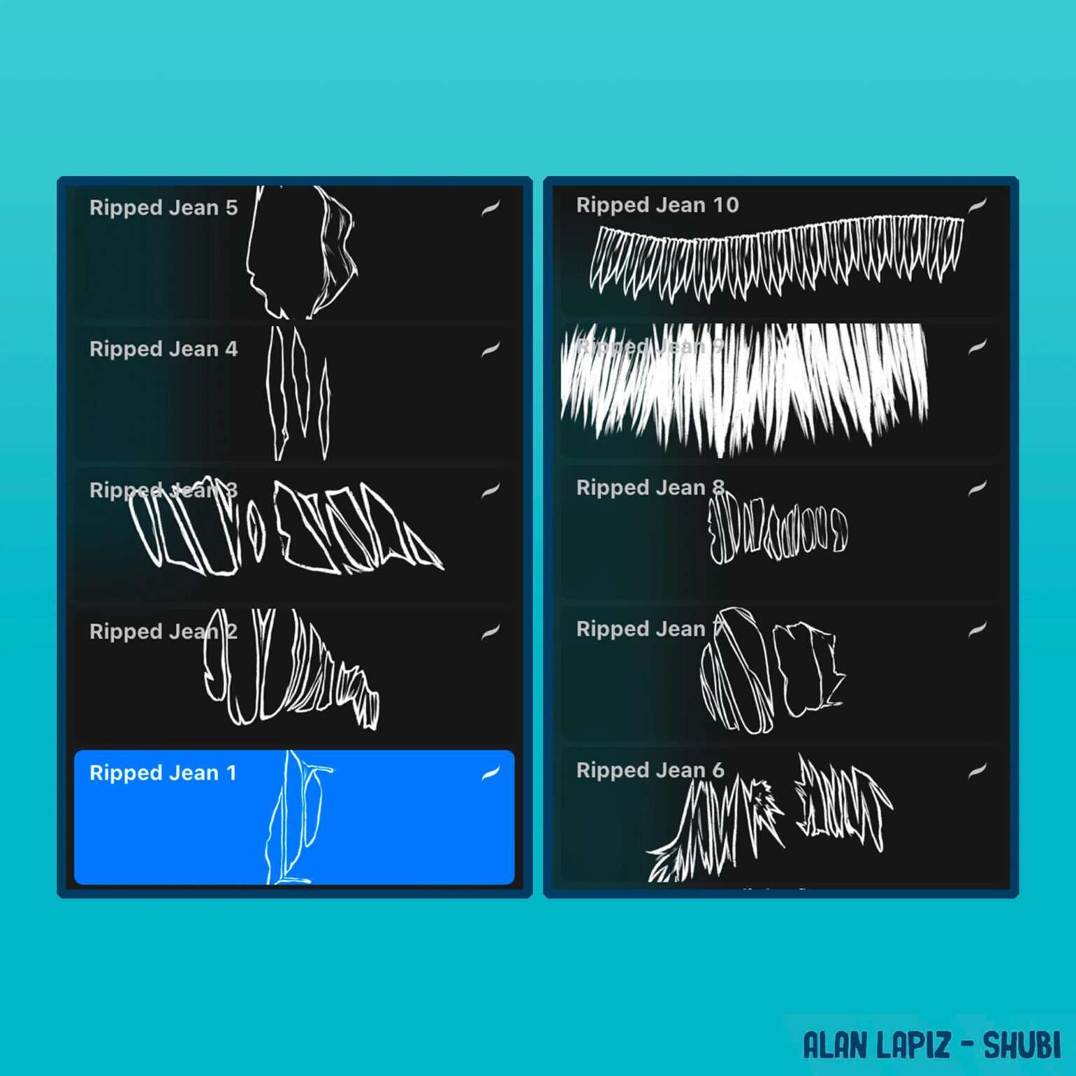 Free Ripped Jeans Brushes for Procreate - LIBRIUM