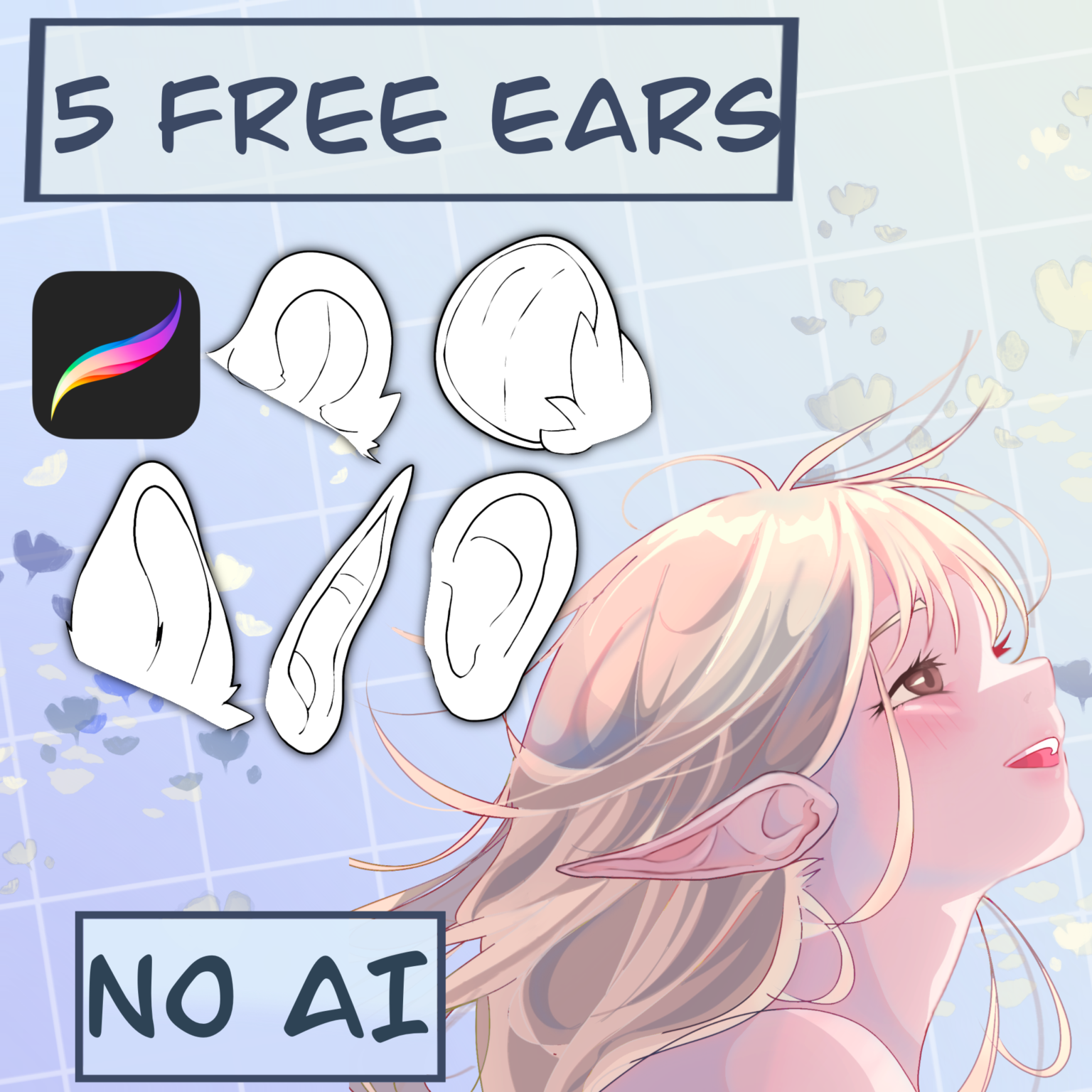 5 Free Ear Pose Stamps for Procreate - LIBRIUM