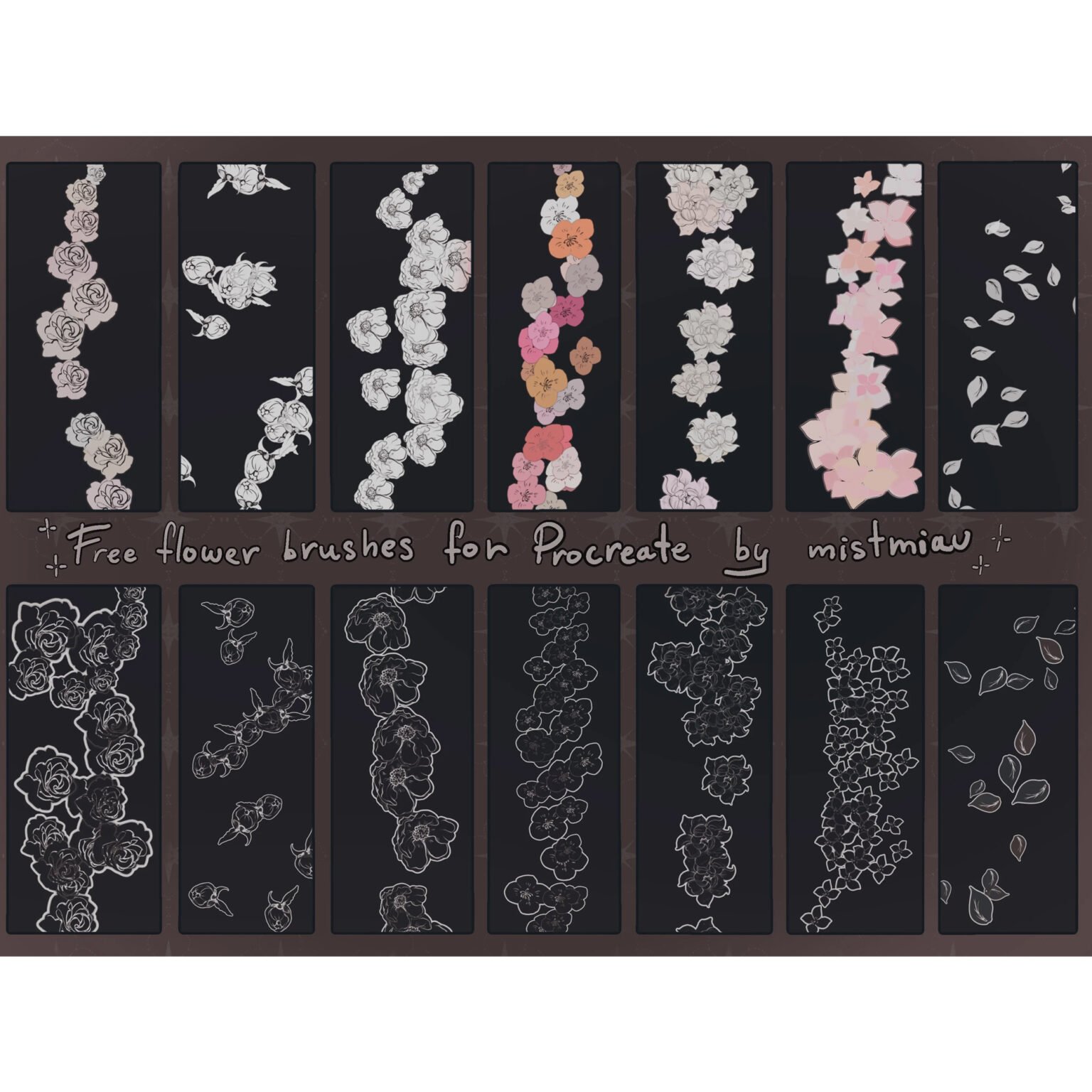 Free Flower Brush Set for Procreate - LIBRIUM