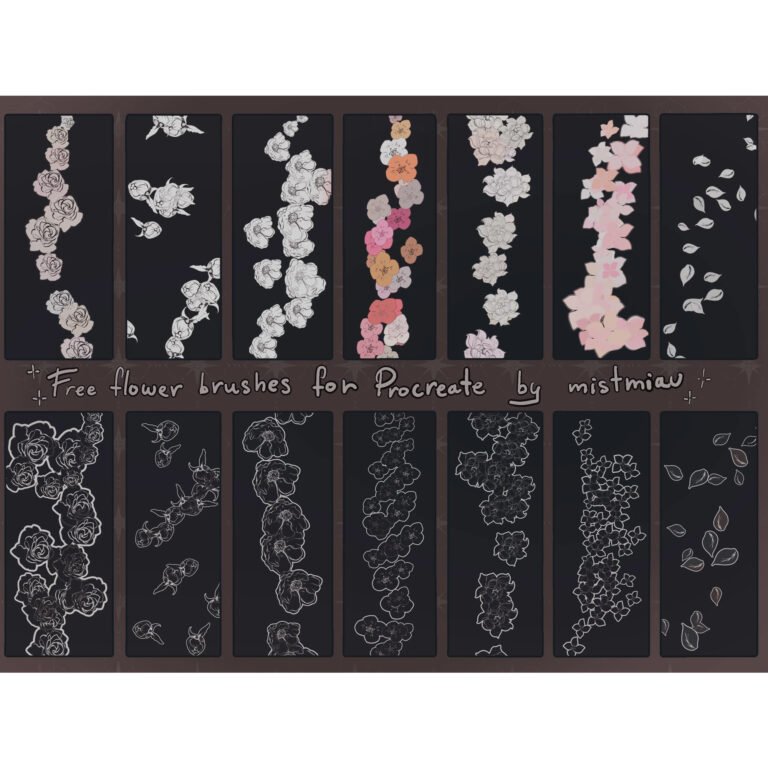 Free Flower Brush Set for Procreate - LIBRIUM
