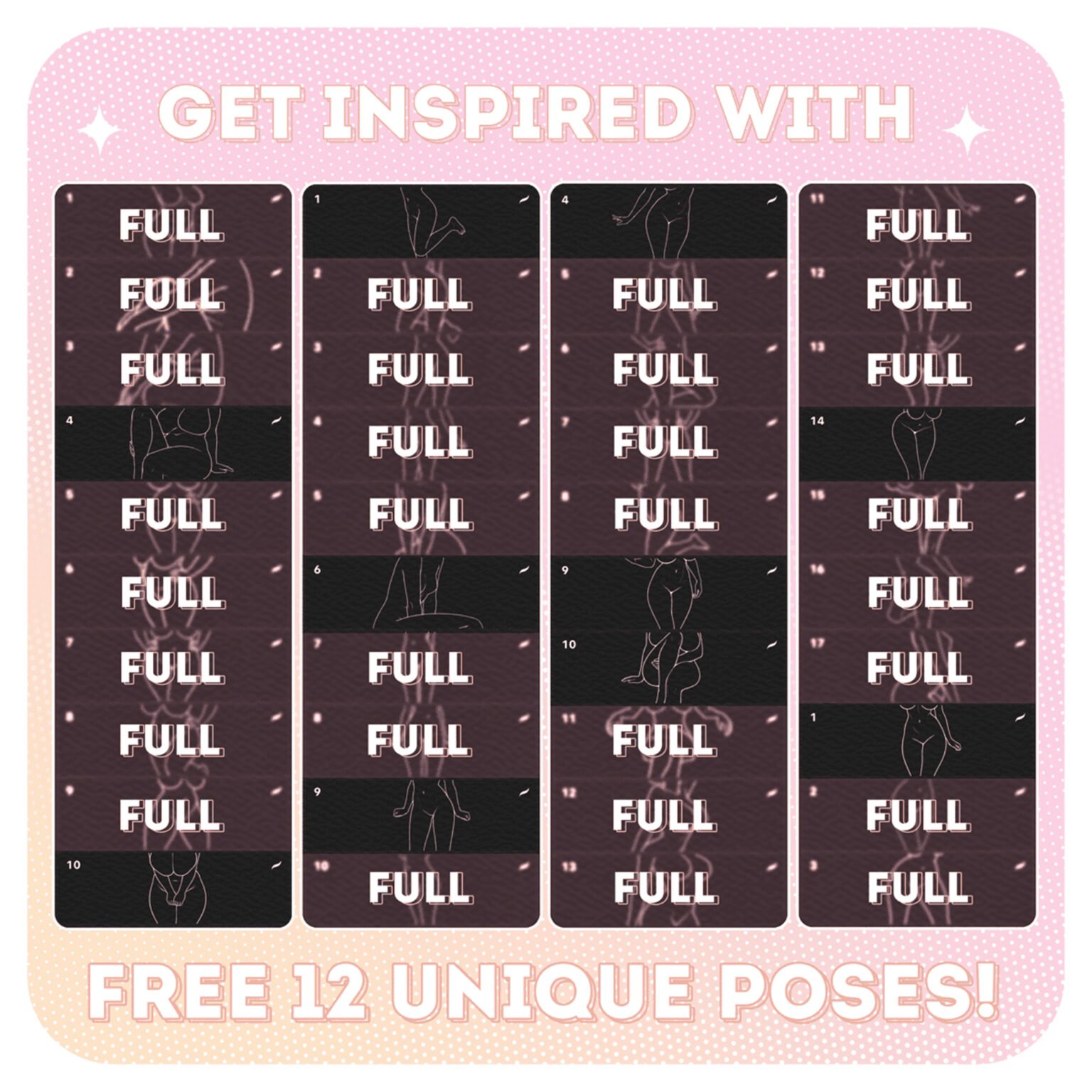12 Free All Body Types Female Poses for Procreate - LIBRIUM