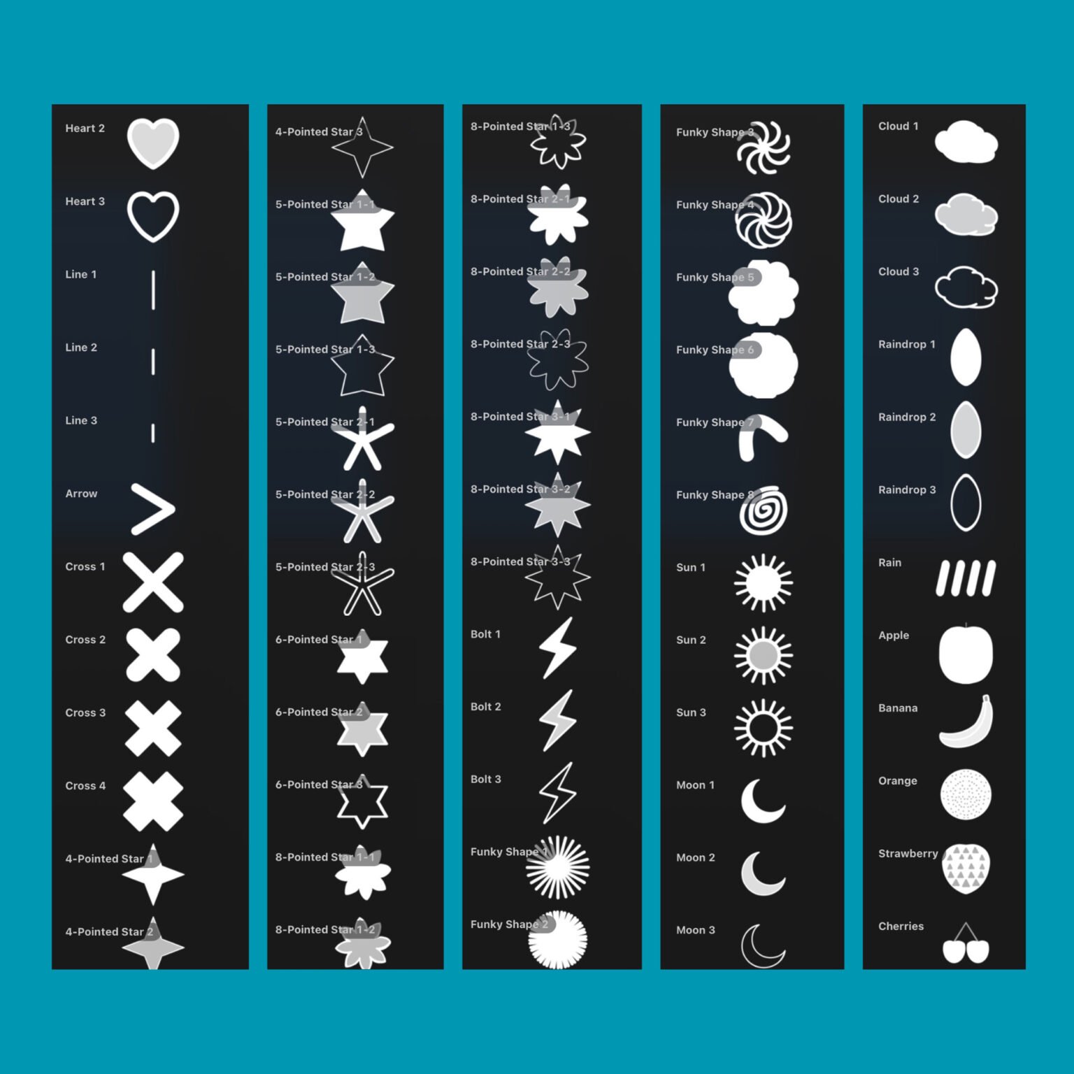 Free Multi-Use Shape Brushes for Procreate - LIBRIUM