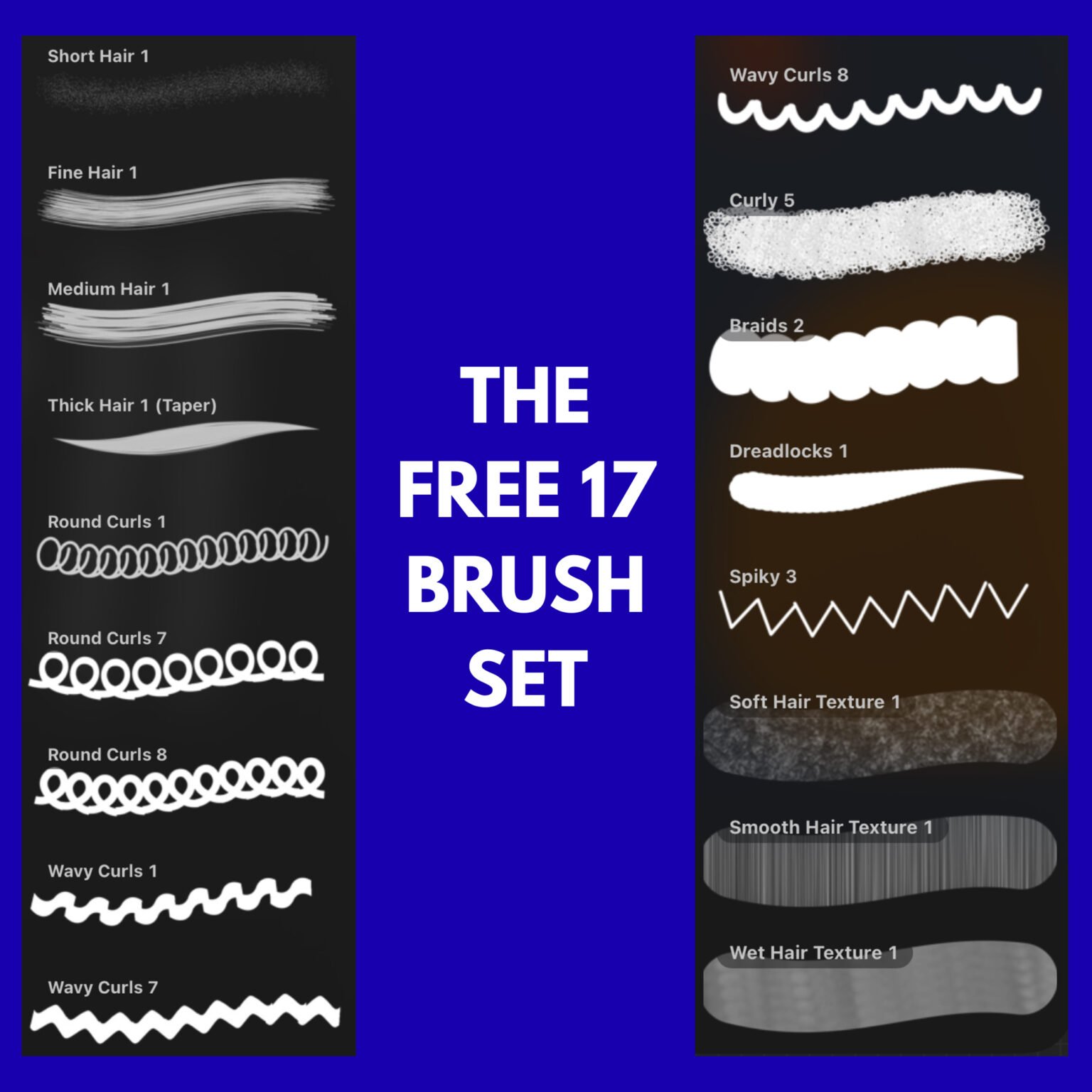 17 Free Hair Brushes for Procreate - LIBRIUM